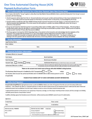 Fillable Online One-Time Automated Clearing House (ACH) Fax Email Print ...