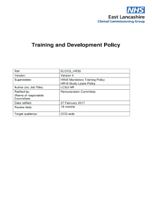 Fillable Online eastlancsccg nhs HR45 Mandatory Training Policy Fax ...
