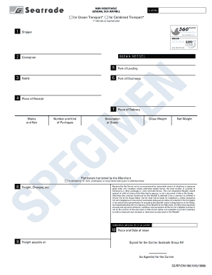 Fillable Online GENERAL SEA WAYBILL Fax Email Print - pdfFiller