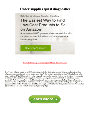 Fillable Online Order supplies quest diagnostics Fax Email Print ...