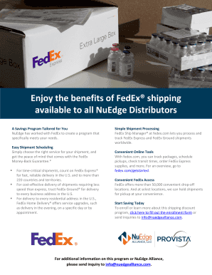Fillable Online Enjoy the benefits of FedEx shipping Fax Email Print - pdfFiller