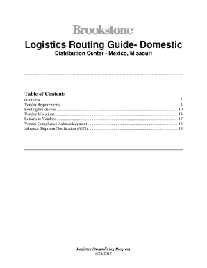Fillable Online Logistics Routing Guide- Domestic Fax Email Print ...