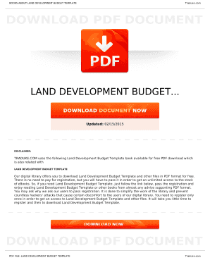 Fillable Online BOOKS ABOUT LAND DEVELOPMENT BUDGET TEMPLATE Fax Email ...