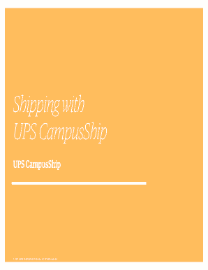 Fillable Online UPS CampusShip Guide for Administrators and Shippers ...
