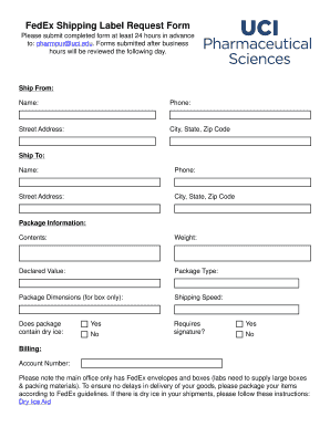 Fillable Online FedEx Shipping Label Request Form Fax Email Print - pdfFiller