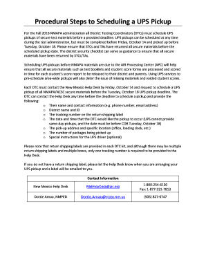 Fillable Online Procedural Steps to Scheduling a UPS Pickup Fax Email ...