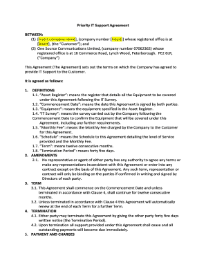 Fillable Online Priority IT Support Agreement Fax Email Print - pdfFiller