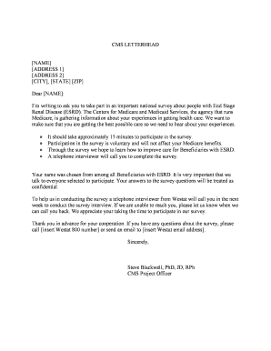 Fillable Online CMS LETTERHEAD Fax Email Print - pdfFiller