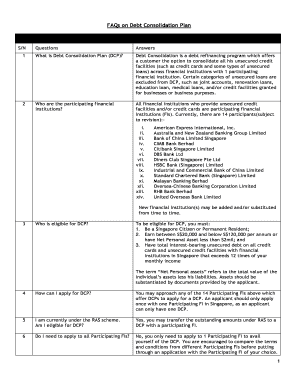 Fillable Online FAQs on Debt Consolidation Plan Fax Email Print - pdfFiller