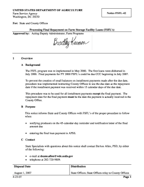 Fillable Online Notice FSFL-42 Fax Email Print - pdfFiller