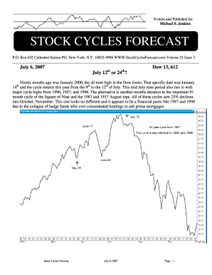 Fillable Online STOCK CYCLES FORECAST Fax Email Print - pdfFiller