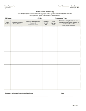 Fillable Online Form Procurement Micro-Purchase Fax Email Print - pdfFiller