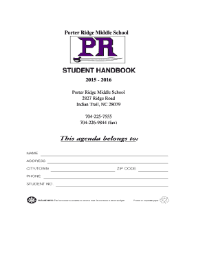 Fillable Online Porter Ridge Middle School Fax Email Print - pdfFiller