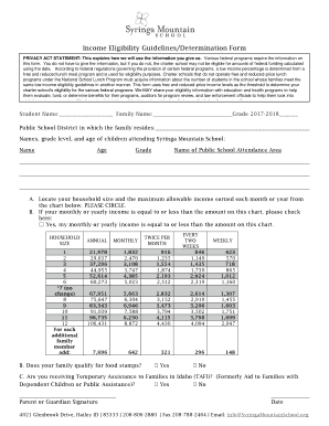 Fillable Online Income Eligibility Guidelines/Determination Form Fax ...