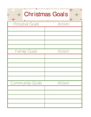 Fillable Online Christmas Goals Fax Email Print - pdfFiller