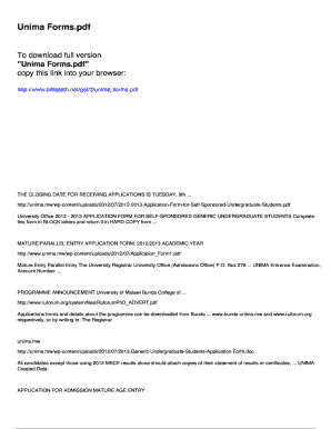 Fillable Online "Unima Forms Fax Email Print - pdfFiller