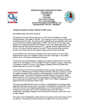 Fillable Online SPRINGWOOD PRIMARY SCHOOL Fax Email Print - pdfFiller