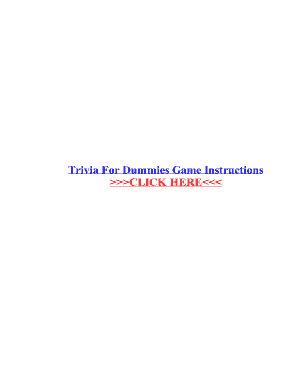 Fillable Online Trivia For Dummies Game Instructions Fax Email Print ...
