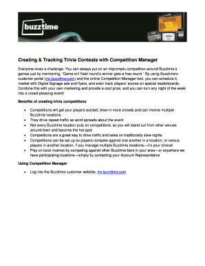 Fillable Online Creating & Tracking Trivia Contests with Competition ...