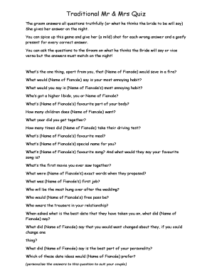 Fillable Online The groom answers all questions truthfully (or what he ...