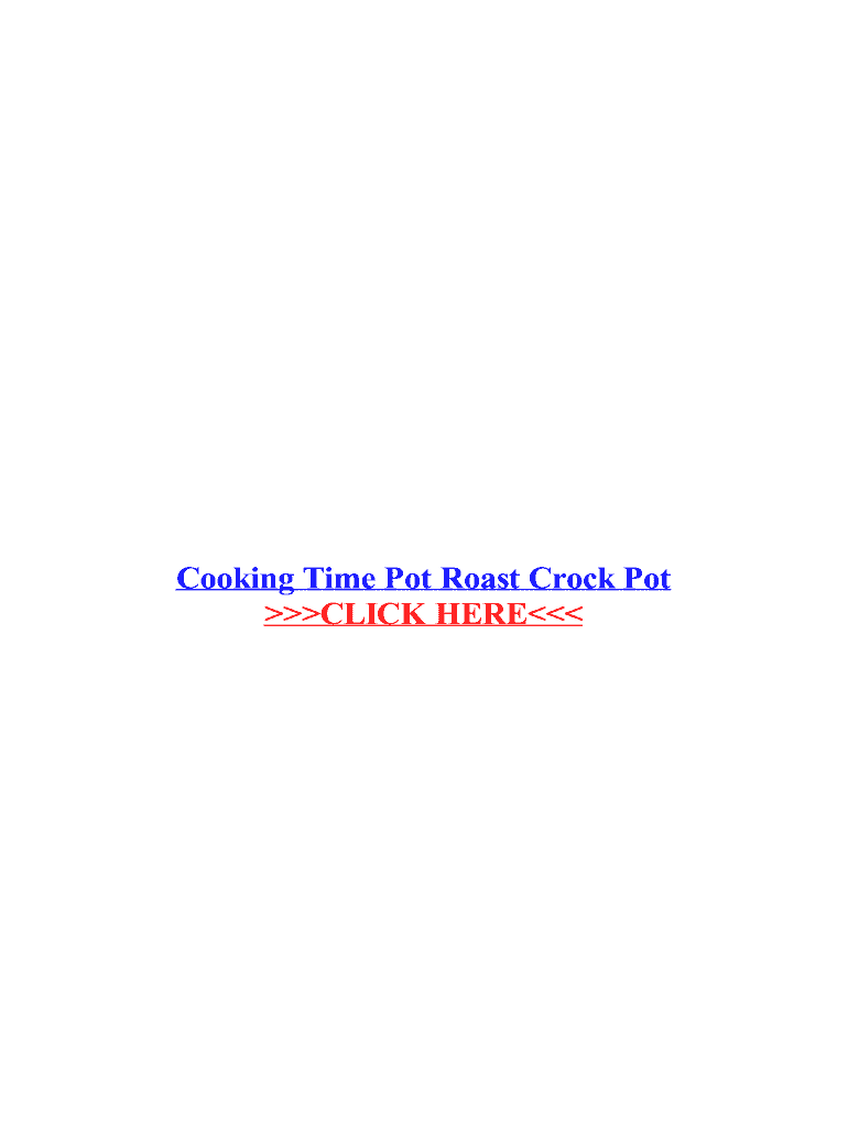Fillable Online Cooking Time Pot Roast Crock Pot Fax Email Print ...