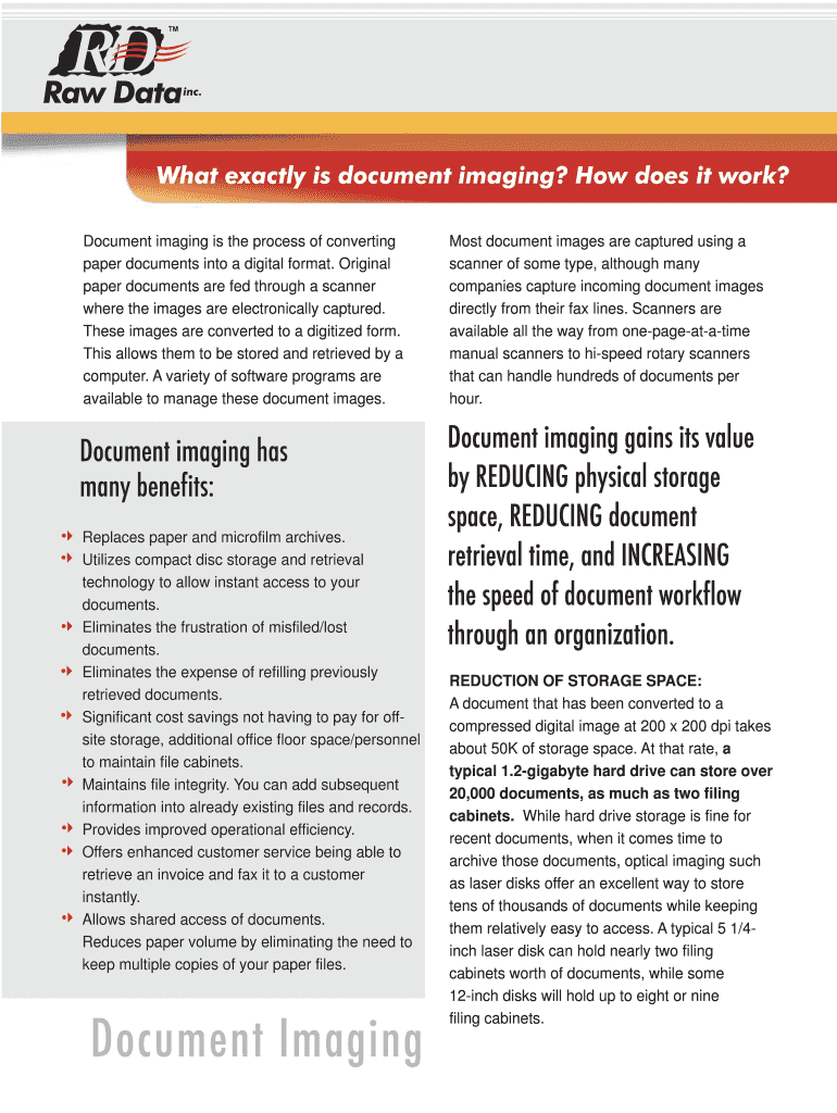 Fillable Online Document imaging is the process of converting Fax Email ...