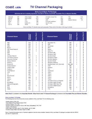 Fillable Online Entry Level Basic TV Package Fax Email Print - pdfFiller