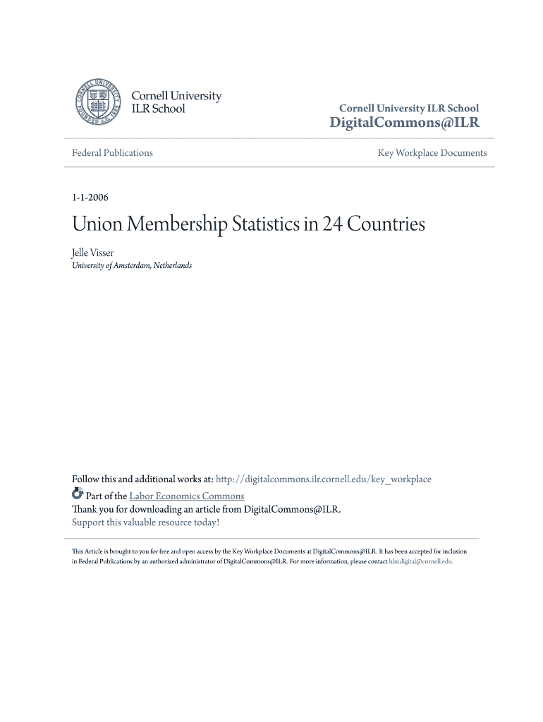 Fillable Online Union Membership Statistics in 24 Countries Fax Email ...