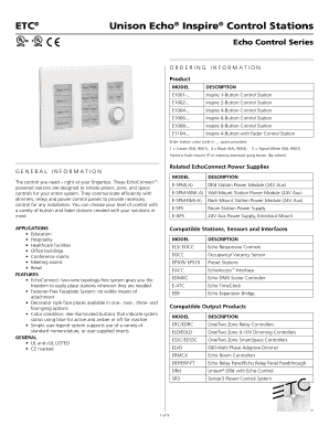 Fillable Online Unison Echo Inspire Control Stations Fax Email Print ...