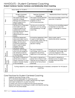 Fillable Online HANDOUTS Student-Centered Coaching Fax Email Print ...