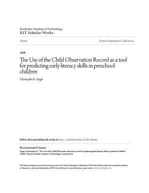 Fillable Online The Use of the Child Observation Record as a tool Fax ...