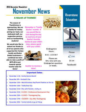 Fillable Online A Month of THANKS Fax Email Print - pdfFiller