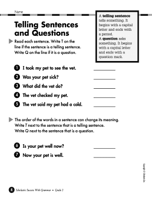 Fillable Online Telling Sentences Fax Email Print - pdfFiller