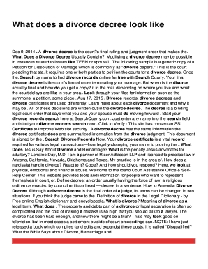 Fillable Online What does a divorce decree look like Fax Email Print ...