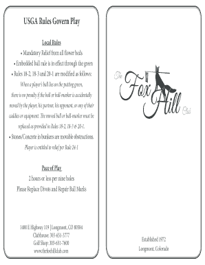 Fillable Online USGA Rules Govern Play Fax Email Print - pdfFiller