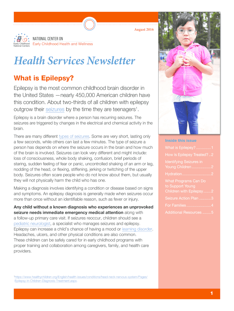 Fillable Online Epilepsy is the most common childhood brain disorder in Fax Email Print - pdfFiller