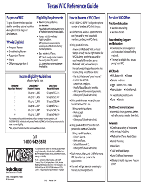 Fillable Online Texas WIC Reference Guide Fax Email Print - pdfFiller