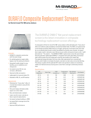 Fillable Online DURAFLO Composite Replacement Screens Fax Email Print ...