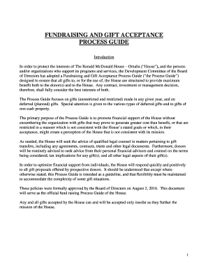 Fillable Online FUNDRAISING AND GIFT ACCEPTANCE Fax Email Print - pdfFiller