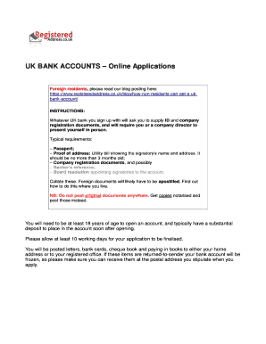 Fillable Online UK BANK ACCOUNTS Online Applications Fax Email Print ...
