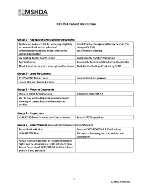 Fillable Online 811 PRA Tenant File Outline Fax Email Print - pdfFiller