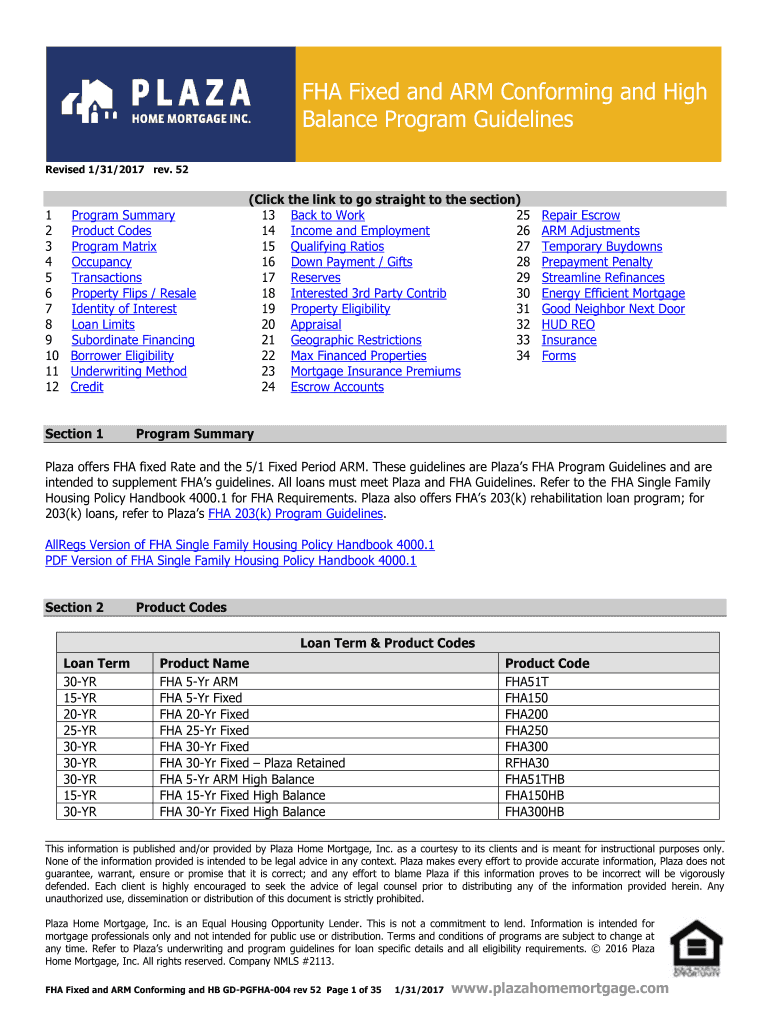 Fillable Online FHA Fixed and ARM Conforming and High Fax Email Print ...