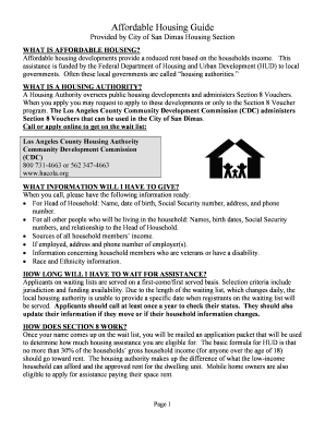 Fillable Online Affordable Housing Guide Fax Email Print - pdfFiller