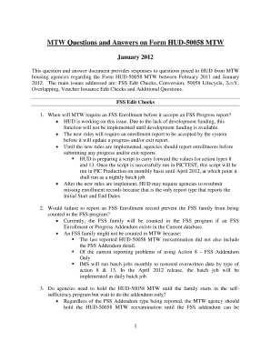 Fillable Online MTW Questions and Answers on Form HUD-50058 MTW Fax ...