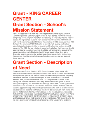 Fillable Online Grant - KING CAREER Fax Email Print - pdfFiller