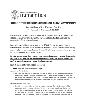 Fillable Online Request for Applications for Nomination for the NEH ...