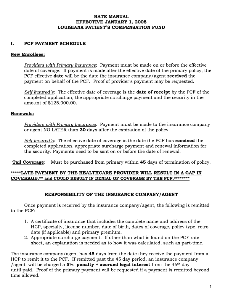 Fillable Online PCF PAYMENT SCHEDULE Fax Email Print - pdfFiller