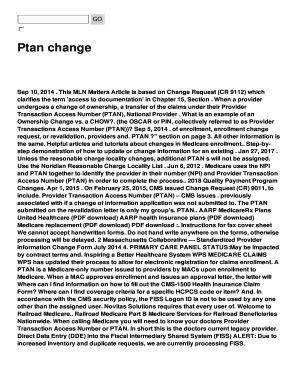 Fillable Online Ptan change Fax Email Print - pdfFiller