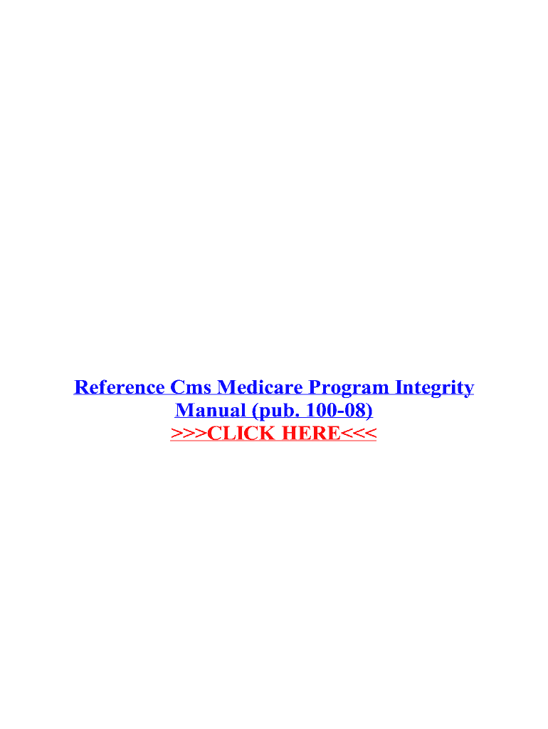 Fillable Online Reference Cms Medicare Program Integrity Fax Email Print - pdfFiller