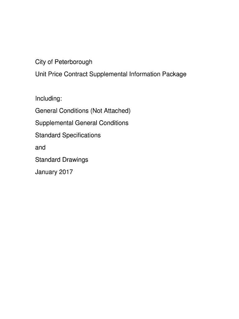 Fillable Online Unit Price Contract Supplemental Information Package ...